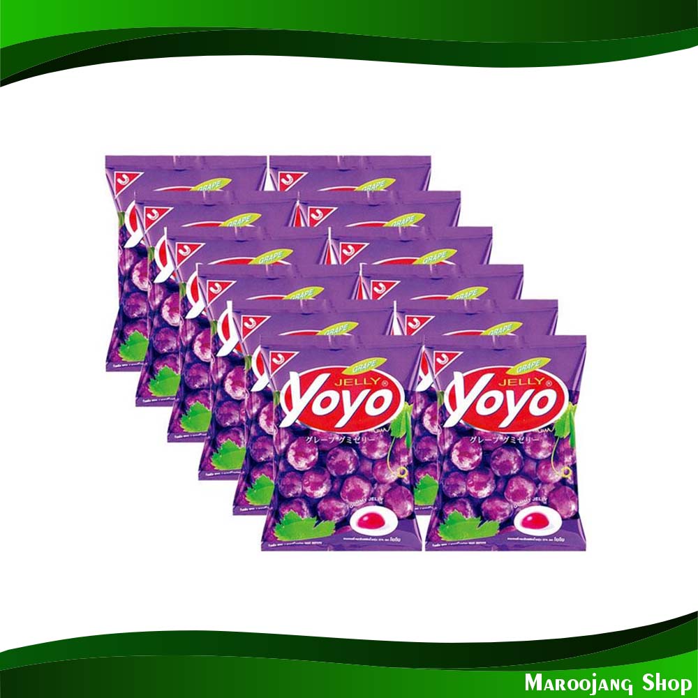 เยลลี่องุ่น โยโย่ 15 กรัม x 12 ชิ้น Grape Jelly Yoyo | Shopee Thailand