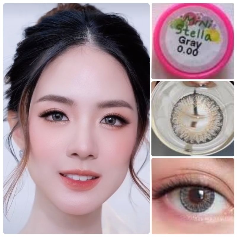 คอนแทคเลนส์ รุ่น Mini Stella/Mini Vista Plus สีเทา/ตาล Gray/Brown มีค่าสายตาปกติ (0.00) เปลี่ยน ...