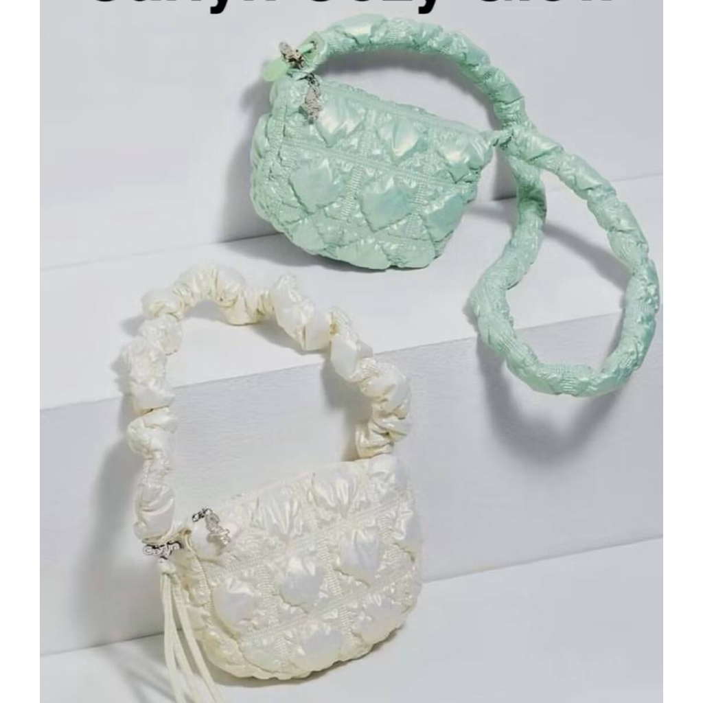 calyn bag กระเป๋าสะพายไหล่ ทรงเมสเซนเจอร์ แต่งจับจีบ สไตล์เกาหลี ...