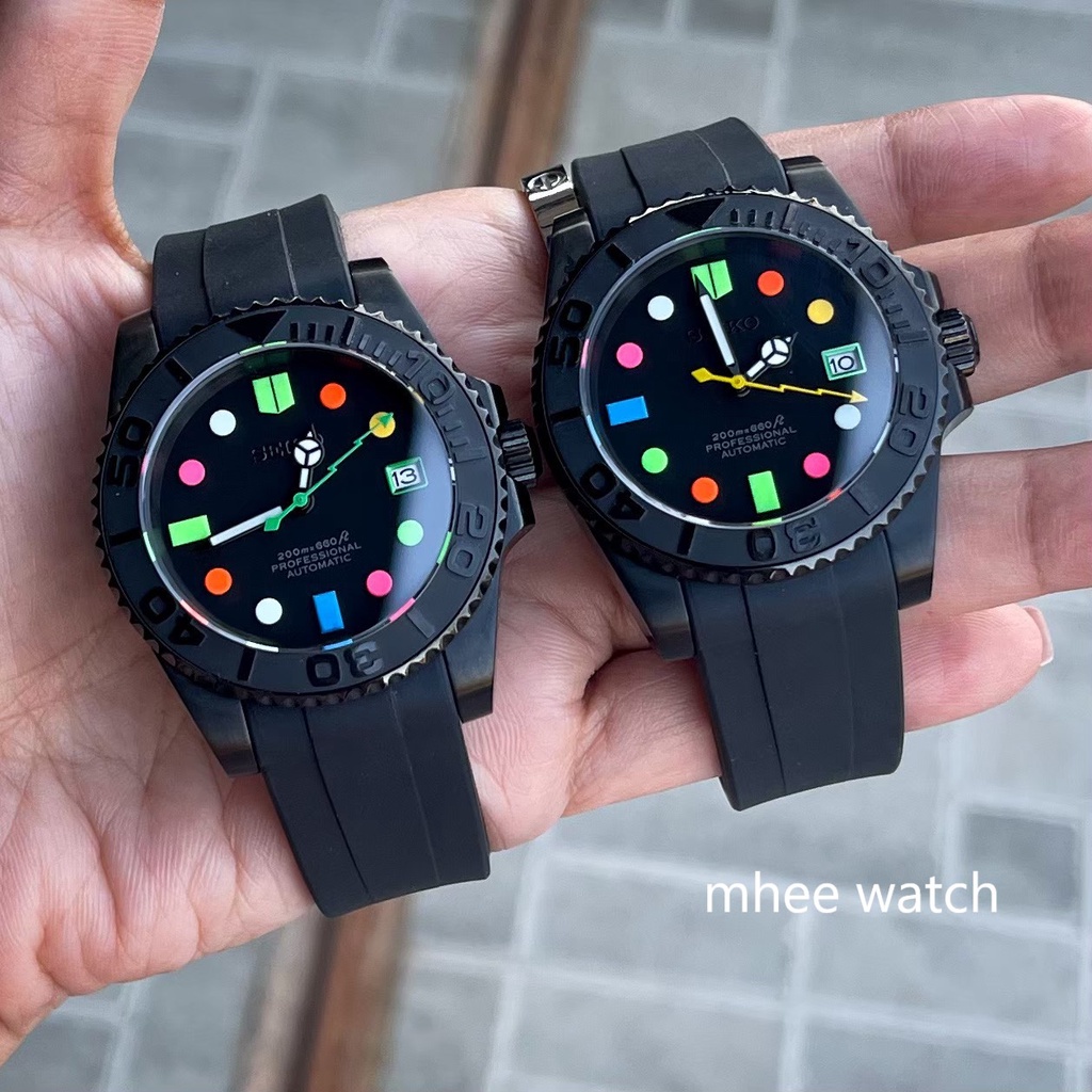 SeikoMod Yacht Master Rainbow Dial เข็มวินาทีทรงMilgauss พรายน้ำชัดมาก ...