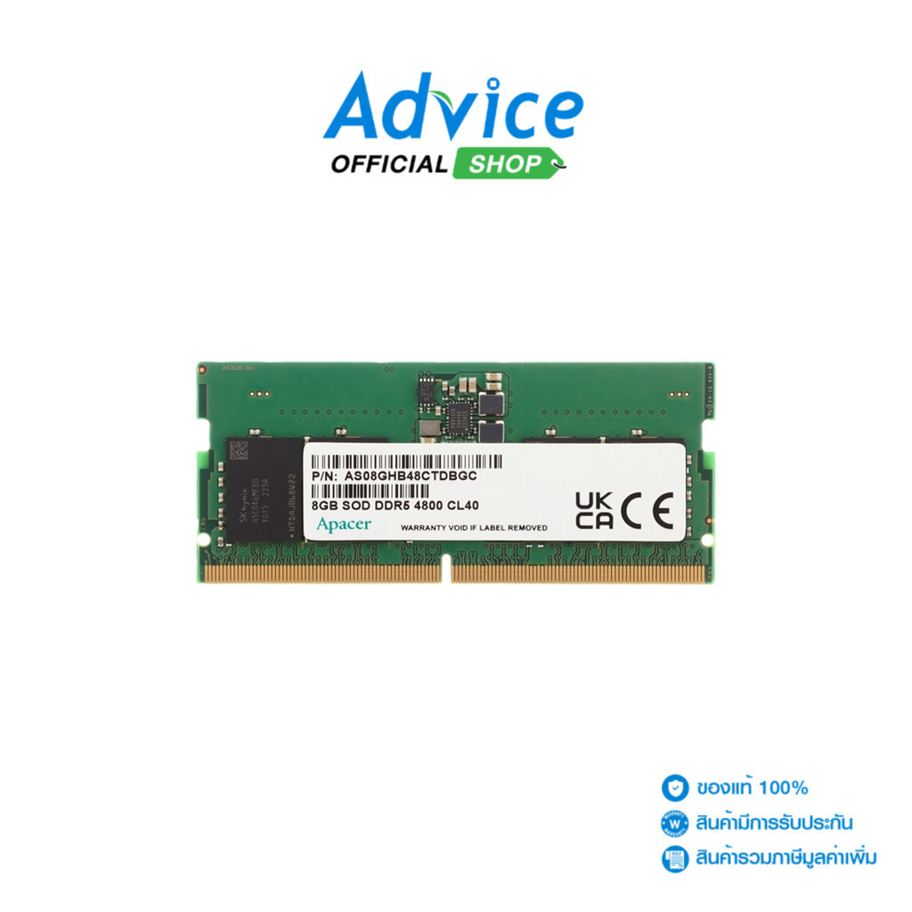 APACER RAM DDR5(4800, NB) 8GB (FS.08G2A.RTM) | Shopee Thailand