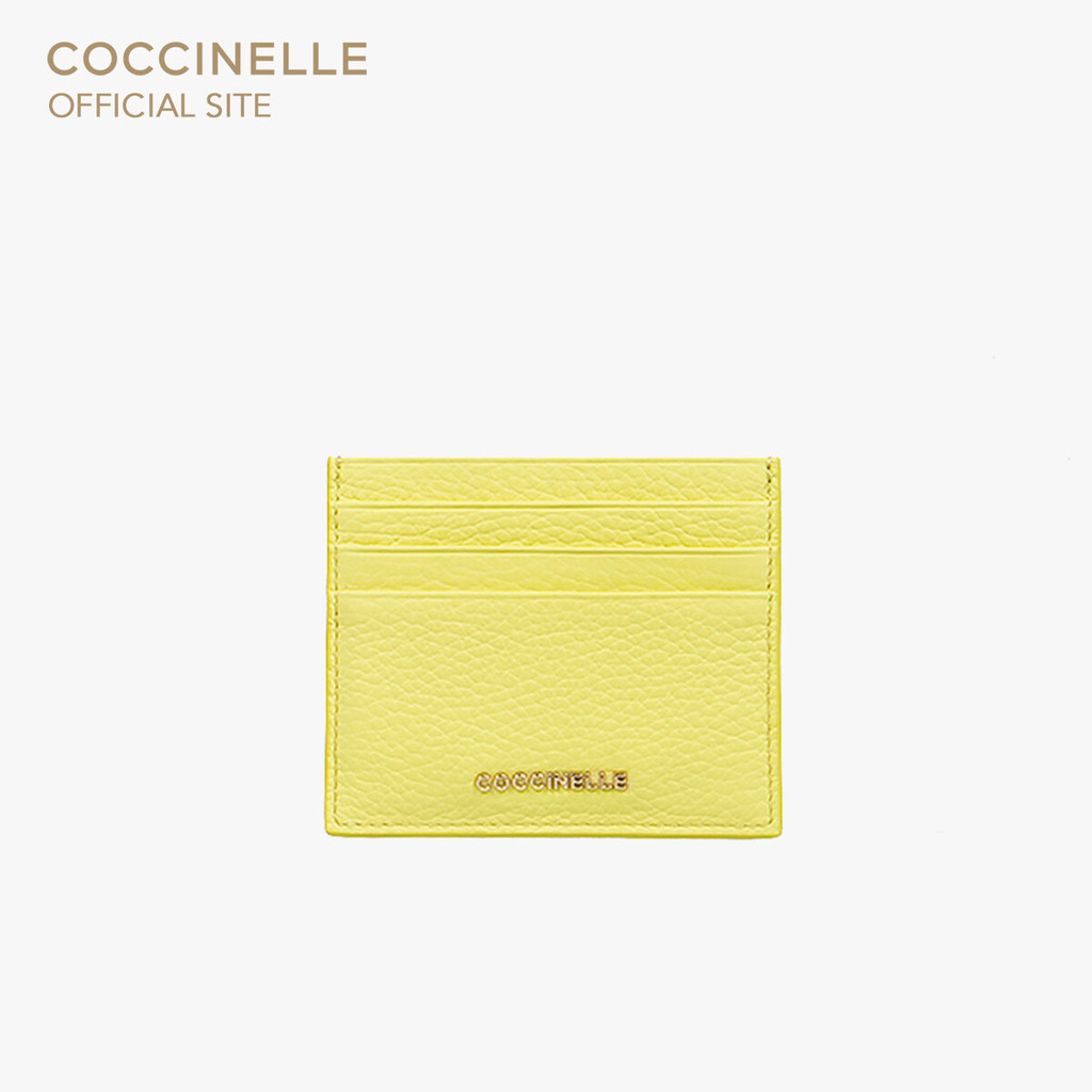 COCCINELLE กระเป๋าใส่บัตรผู้หญิง รุ่น METALLIC 129501 สี LIME WASH ...