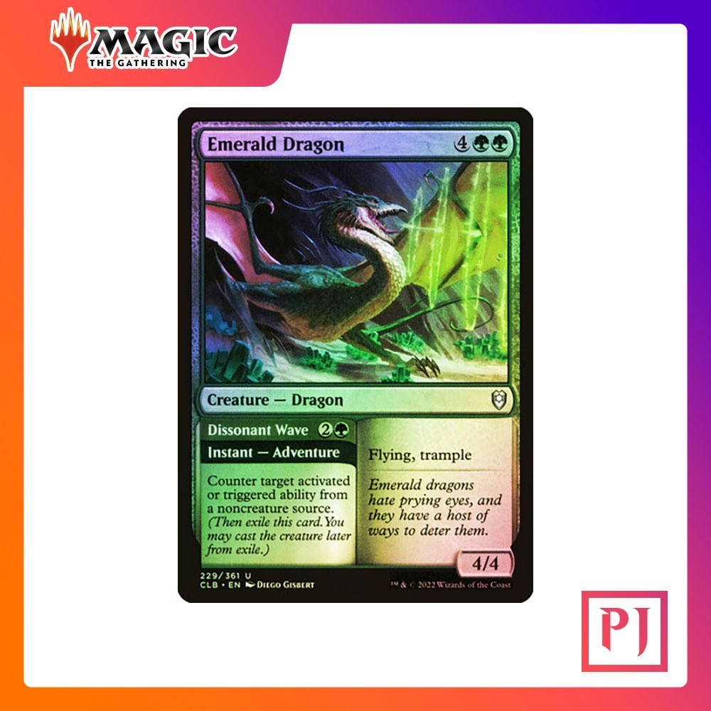 [MTG] Emerald Dragon [CLB] [GREEN] [UNCOM] [FOIL] [ENG] (การ์ดเมจิค ...
