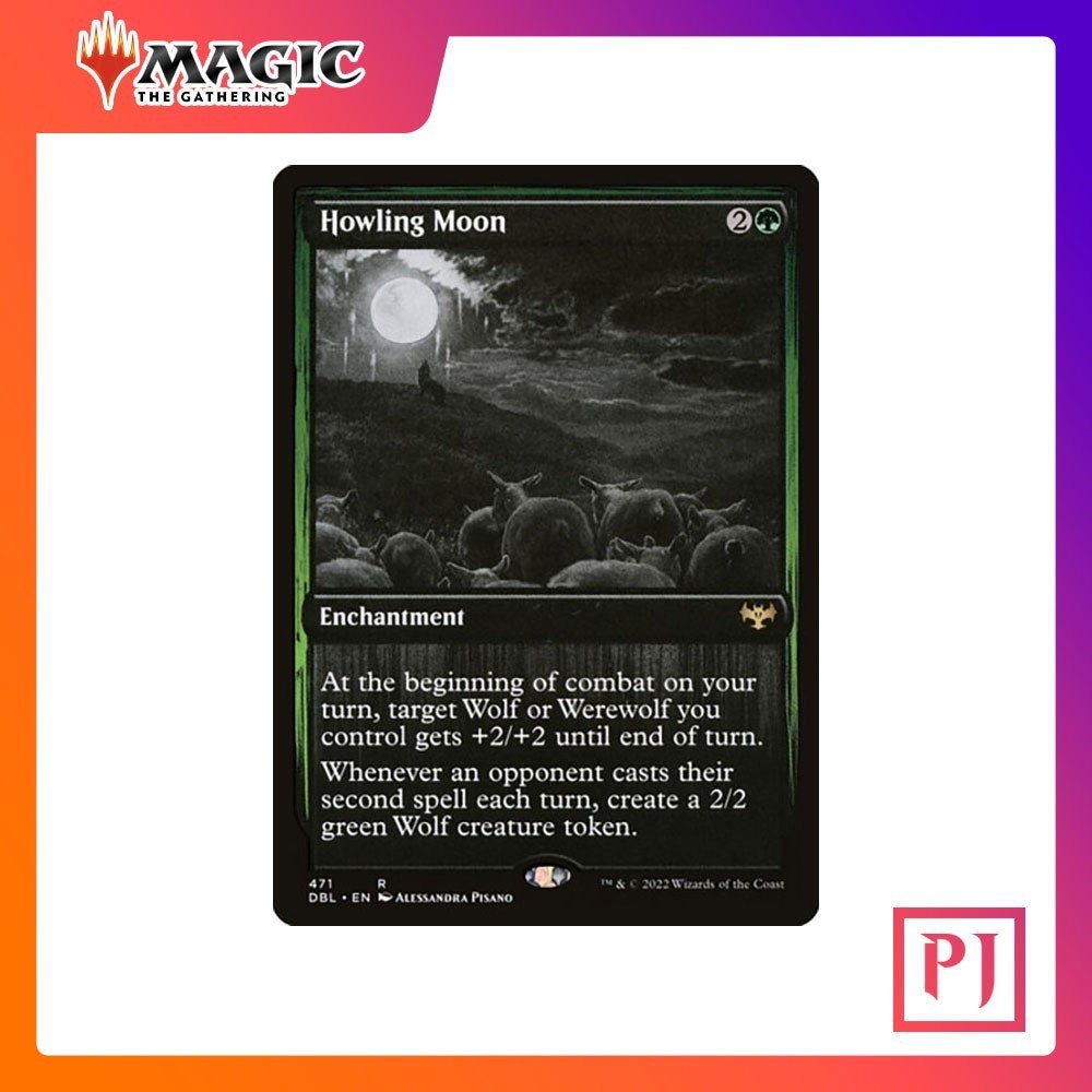 [MTG] Howling Moon [DBL] [GREEN] [RARE] [NORMAL] [ENG] (การ์ดเมจิค ...