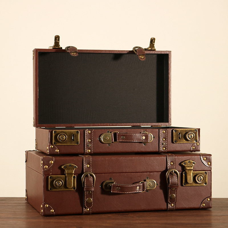 European-Style Retro Suitcase Storage Wooden Box Clothes Storage Box ...