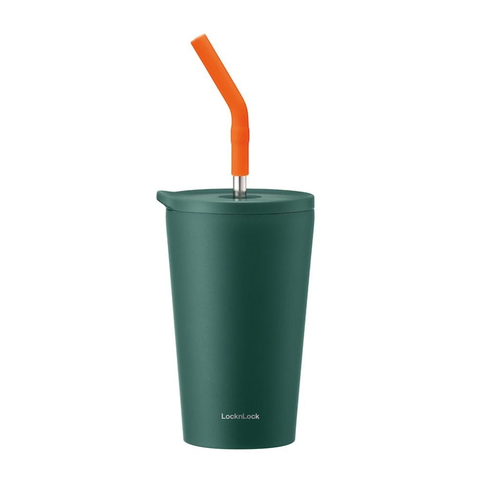 กระติกสูญญากาศ LOCKNLOCK STRAW VACUUM COLDCUP LHC4301 0.4 ลิตร สีเขียว ...