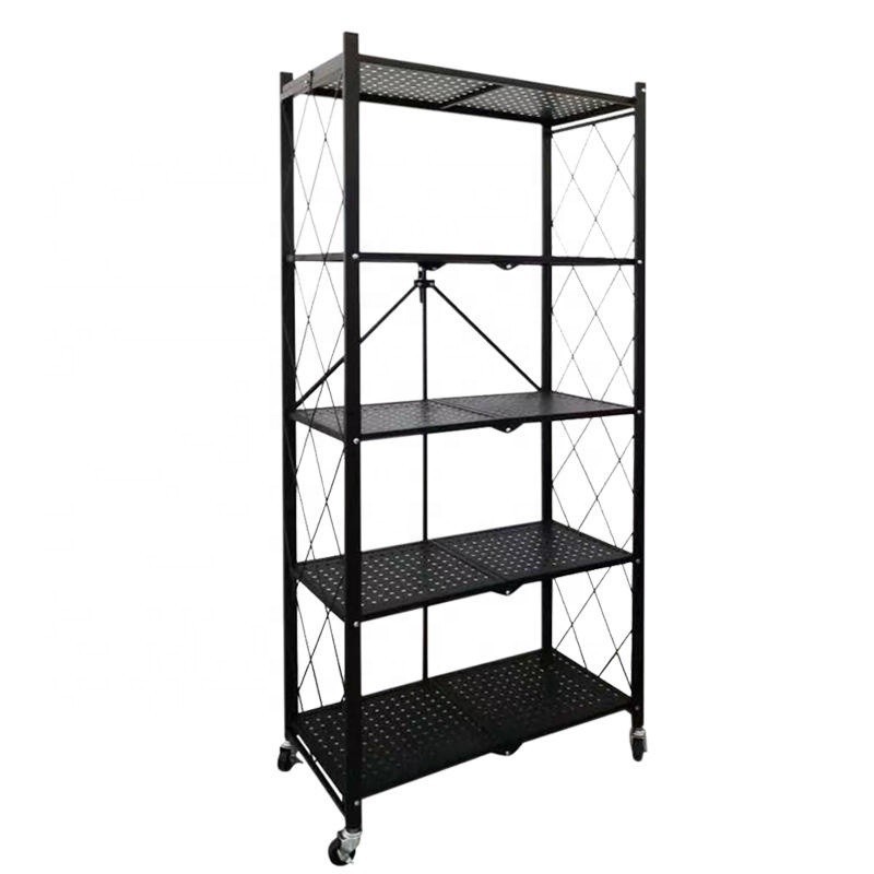 Multi-layer Metal Folding Storage Rack, Foldable Rack Shelf For Book ...