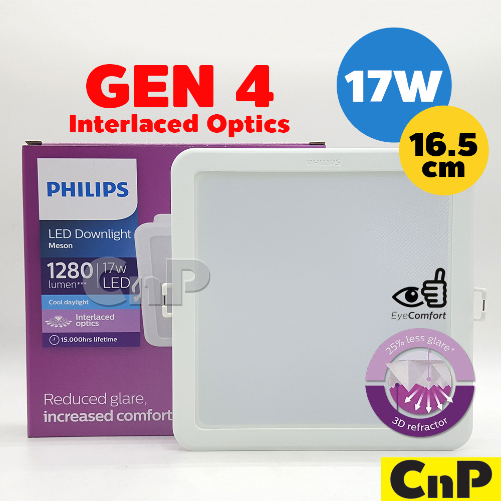 PHILIPS โคมไฟดาวน์ไลท์ ฝังฝ้า 16.5 ซม. Panel LED 17W ฟิลิปส์ รุ่น MESON 59467 | Shopee Thailand