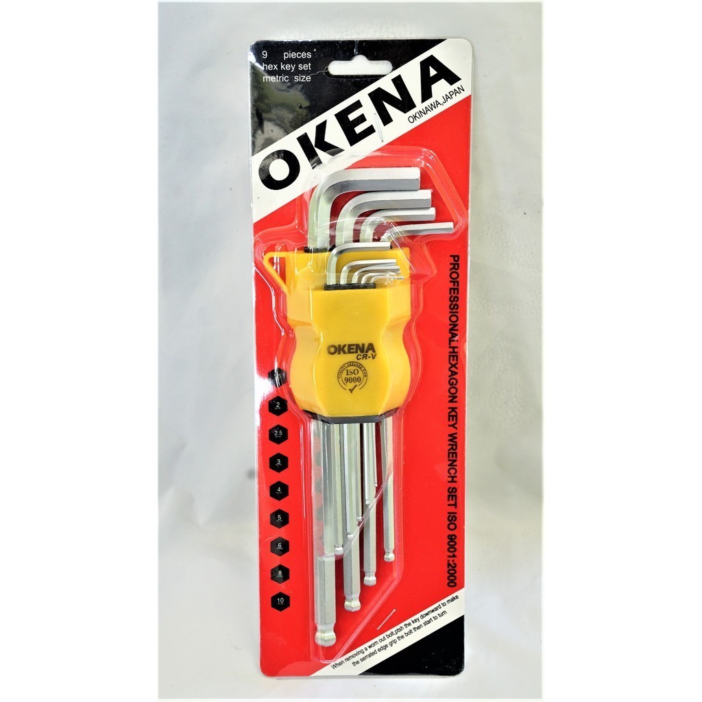 OKENA ชุดประแจตัวแอลหกเหลี่ยม หัวบอล 9 ตัวชุด | Shopee Thailand