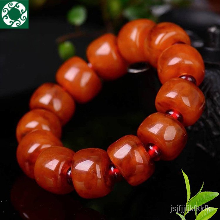 กำไลขี้ผึ้งสำหรับผู้ชายและผู้หญิง สร้อยข้อมือสีเหลืองอำพัน LBMH ...