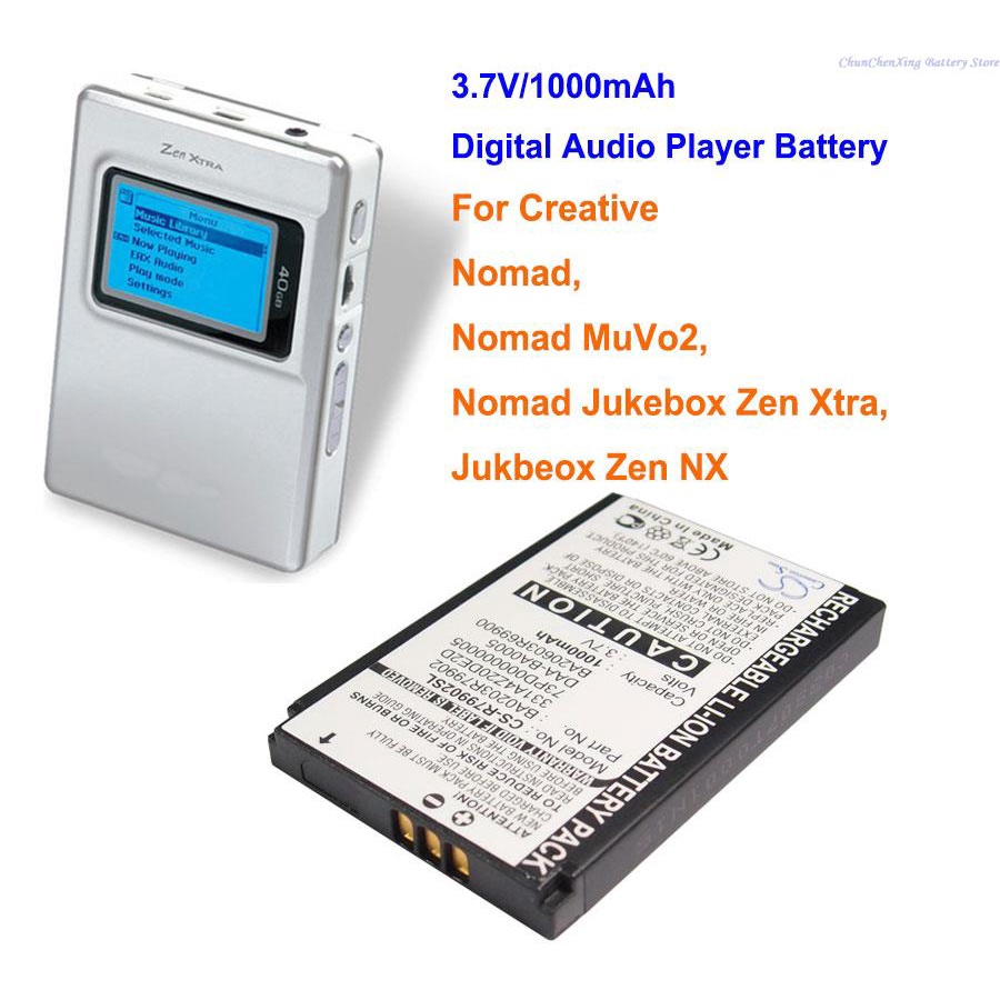 OrangeYu 1000mAh Media Player Battery for Creative Jukbeox Zen NX ...