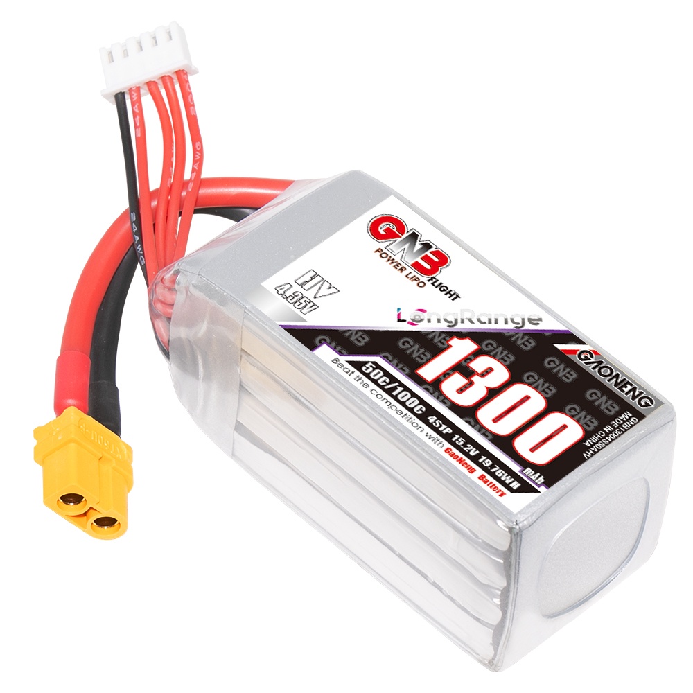 GAONENG GNB 1300MAH 15.2V HV 4S 50C 100C HV XT60 LiPo Battery Soft Pack ...