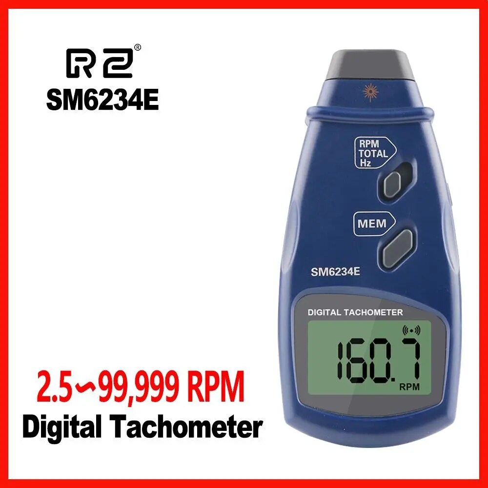 654 RZ Digital Laser Photo Tachometer Hand-Held Tachometer Non Contact ...