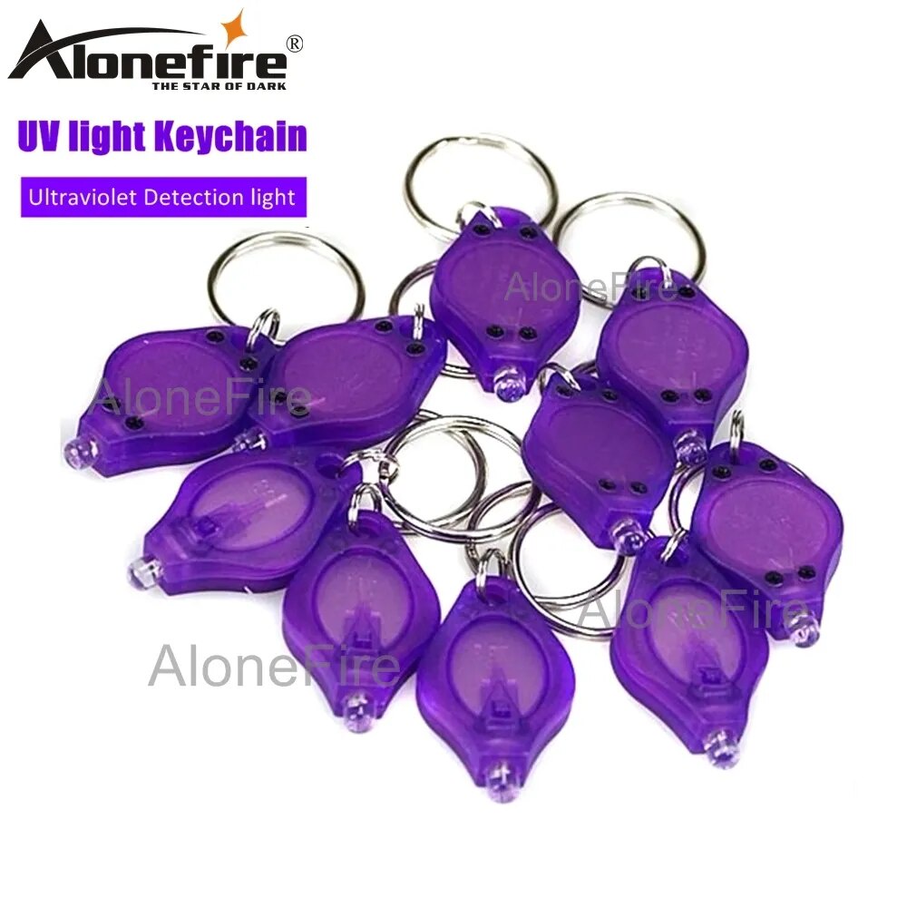 96r ALONEFIRE Purple 395nm Uv LED Mini Keychain light Id Currency ...