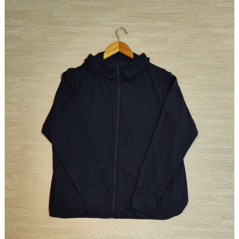 Uniqlo AIRism UV Protection Mesh Hoodie เสื้อคลุม กัน UV มีฮู้ด สีกรม Size 3XL หญิง มือ2 ...
