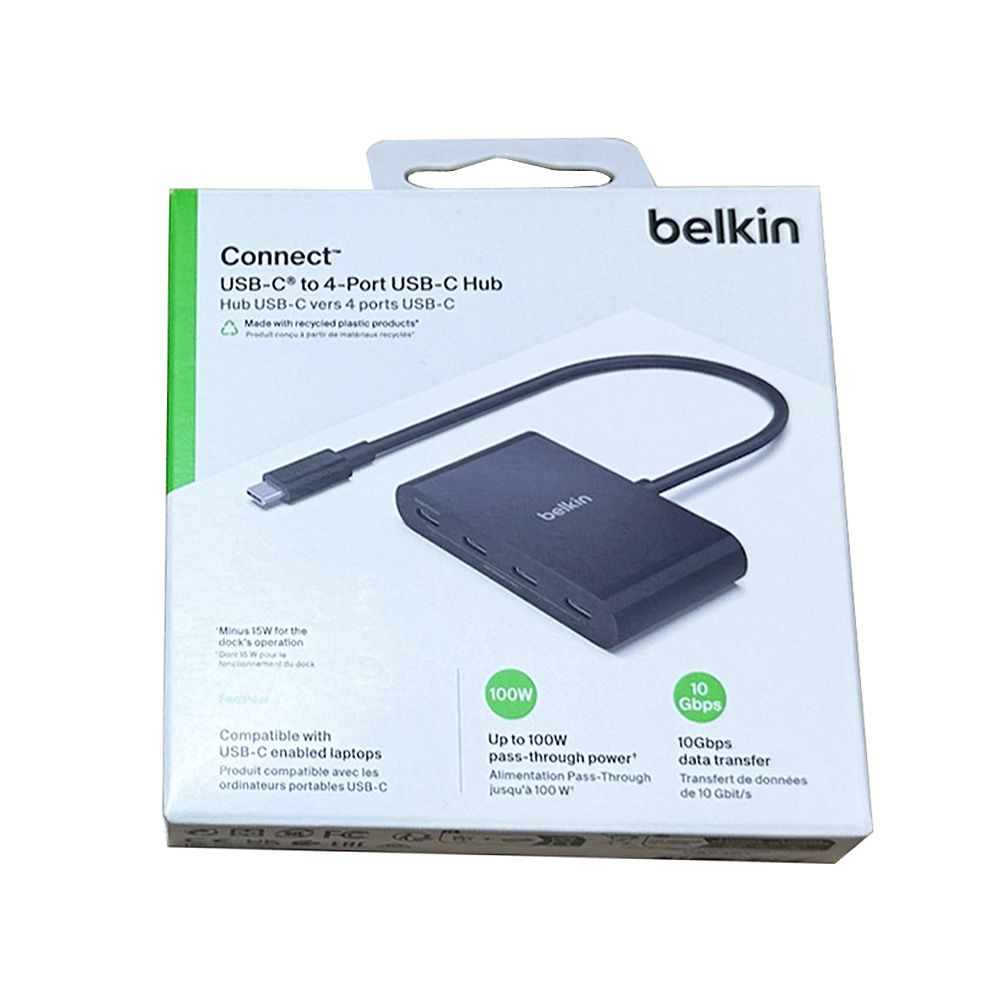 Belkin CONNECT USB-C to 4-Port USB-C Hub (AVC018) for Laptops, Tablets ...