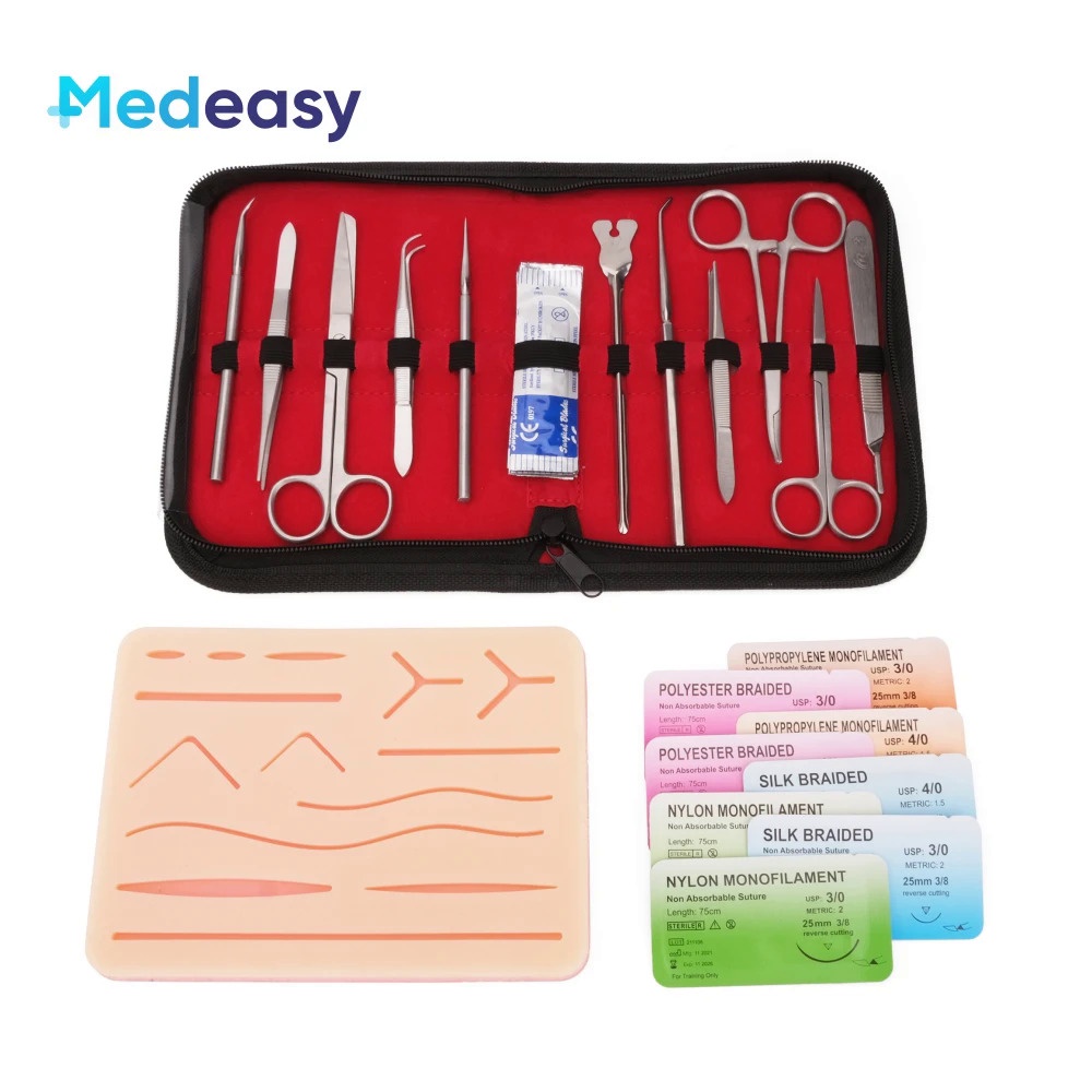 Medical Students Suture Practice Kit Surgical Training with Skin Pad ...