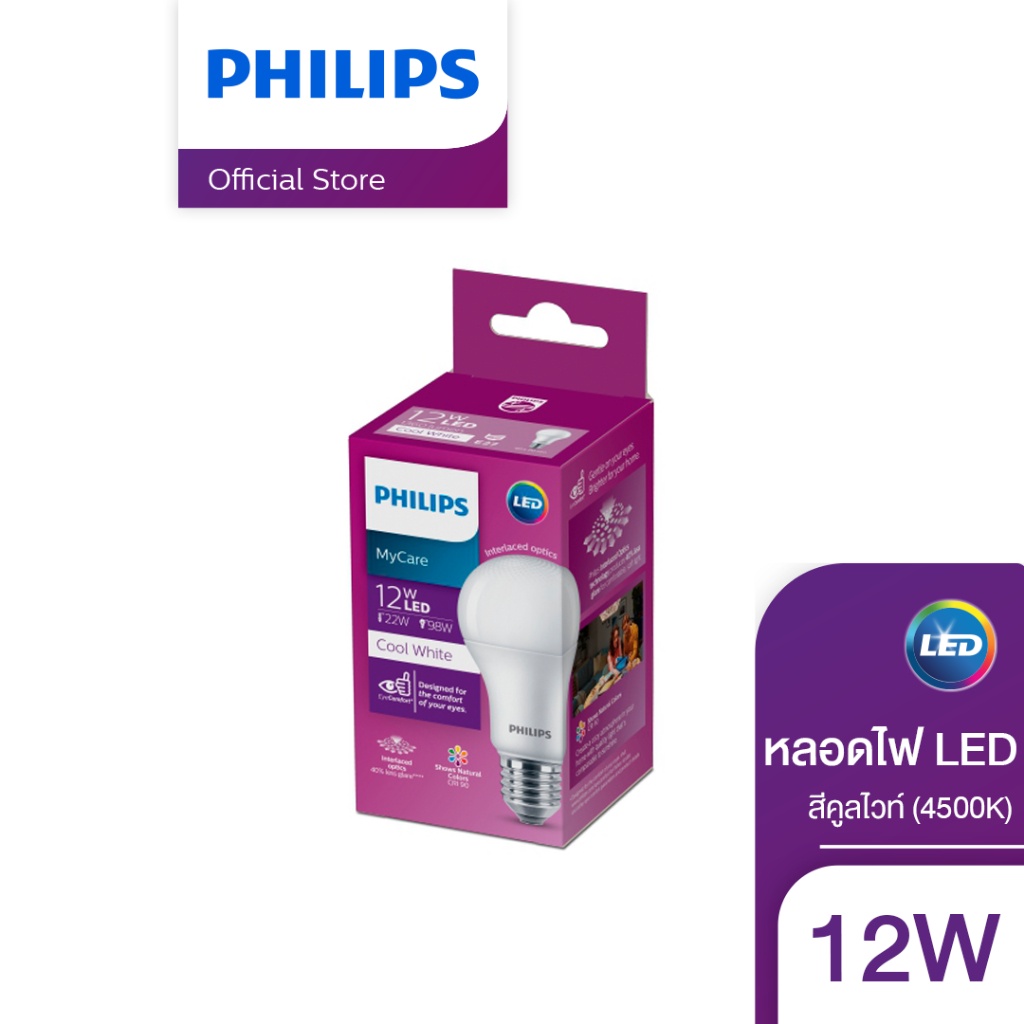 Philips Lighting หลอด LED PHILIPS 12 วัตต์ COOL White E27 (4000K ...