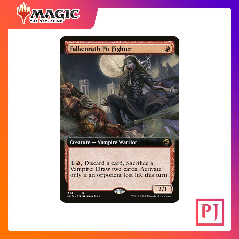 [MTG] Falkenrath Pit Fighter (Extended Art) [MID] [RED] [RARE] [NORMAL ...