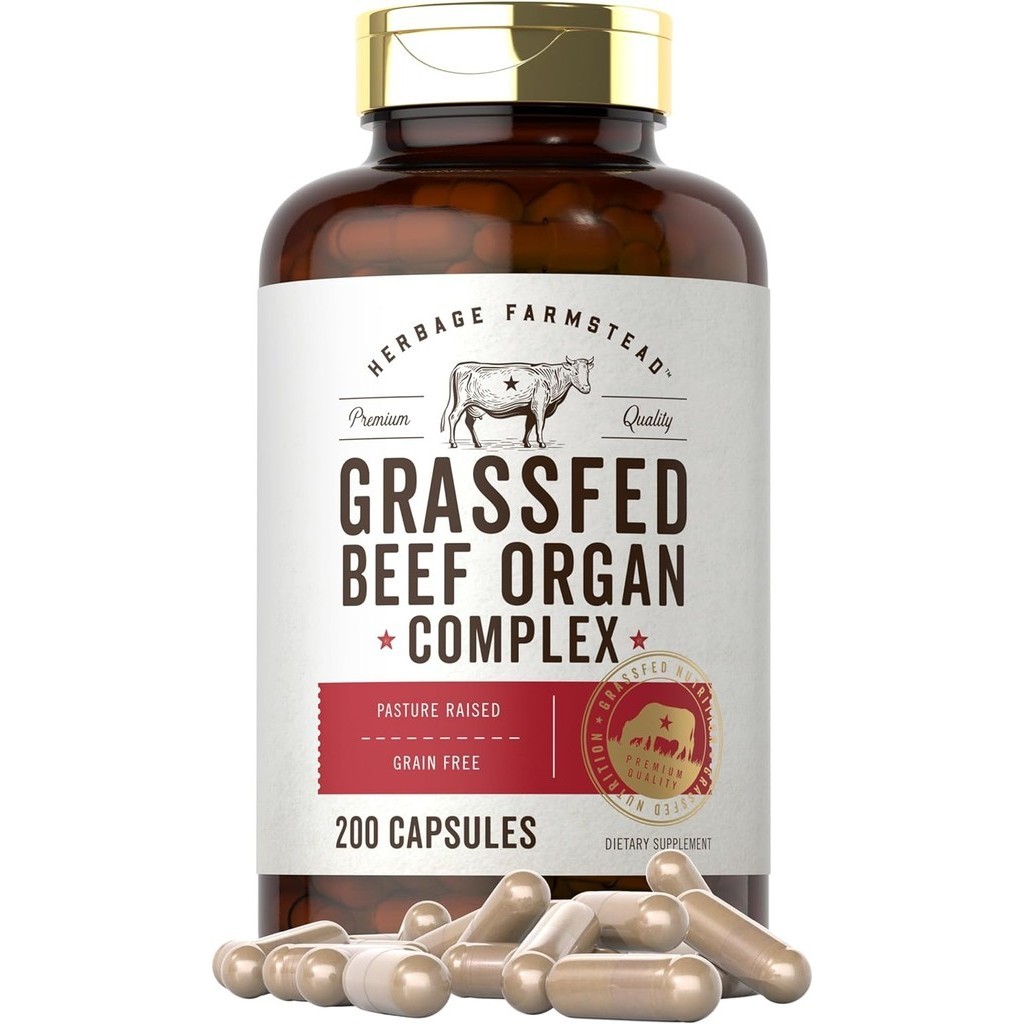 Grass Fed Beef Organ Complex | 200 Capsules | Pasture Raised, Grain ...