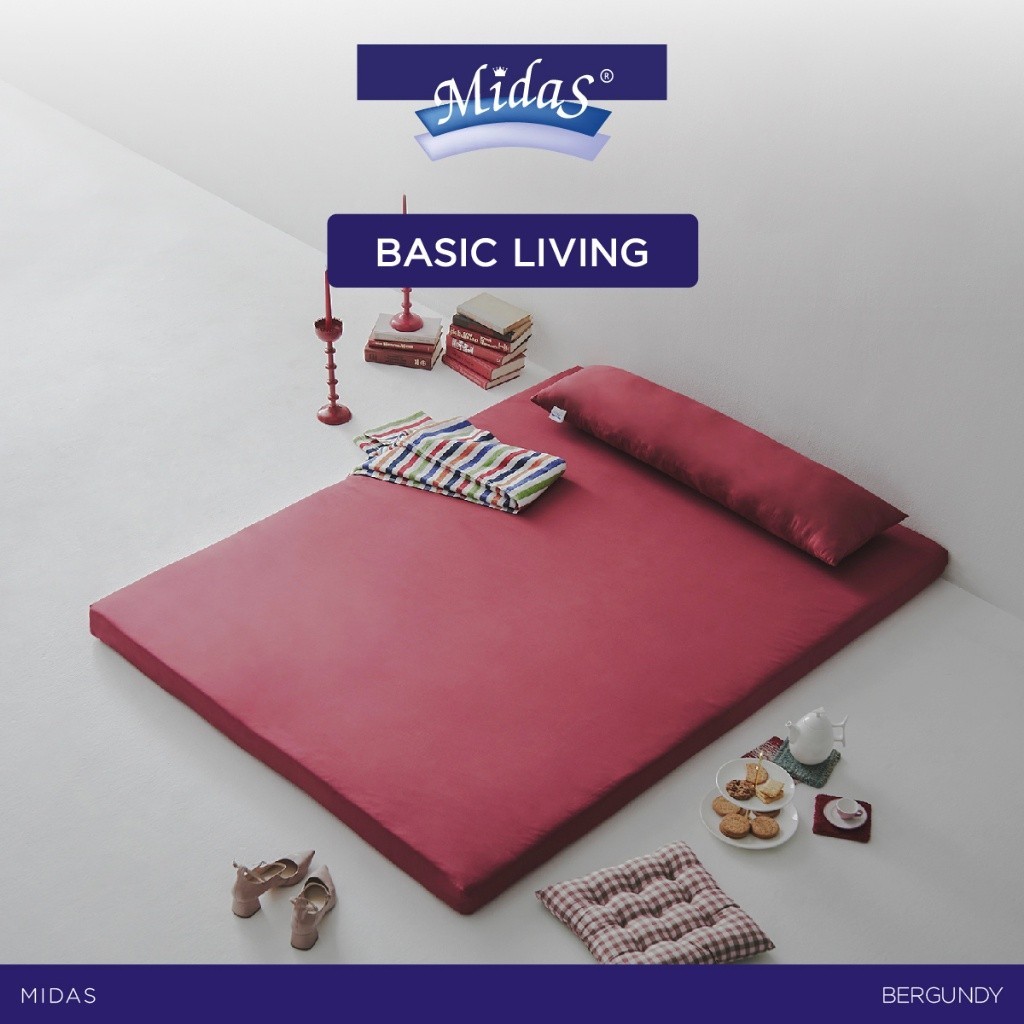 Midas ที่นอนนุ่มสบาย ชั้นรองรับ Firma Conjugate Pad เส้นใยคุณภาพสูง รุ่น Basic Living - Burgundy ...