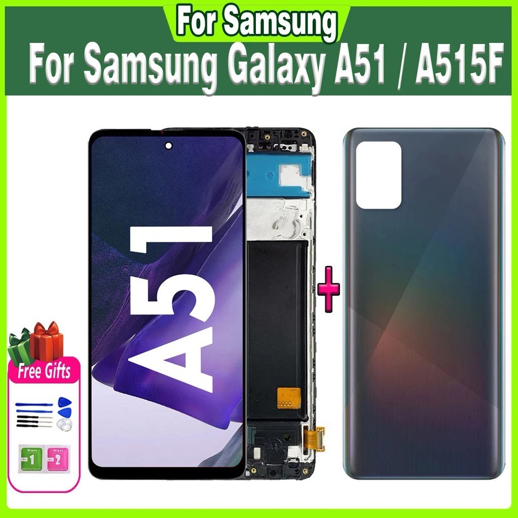 ทดสอบ6.5 "Super AMOLED สำหรับ Samsung Galaxy A51 A515 A515F A515FD LCD Touch Screen จอแสดงผล ...