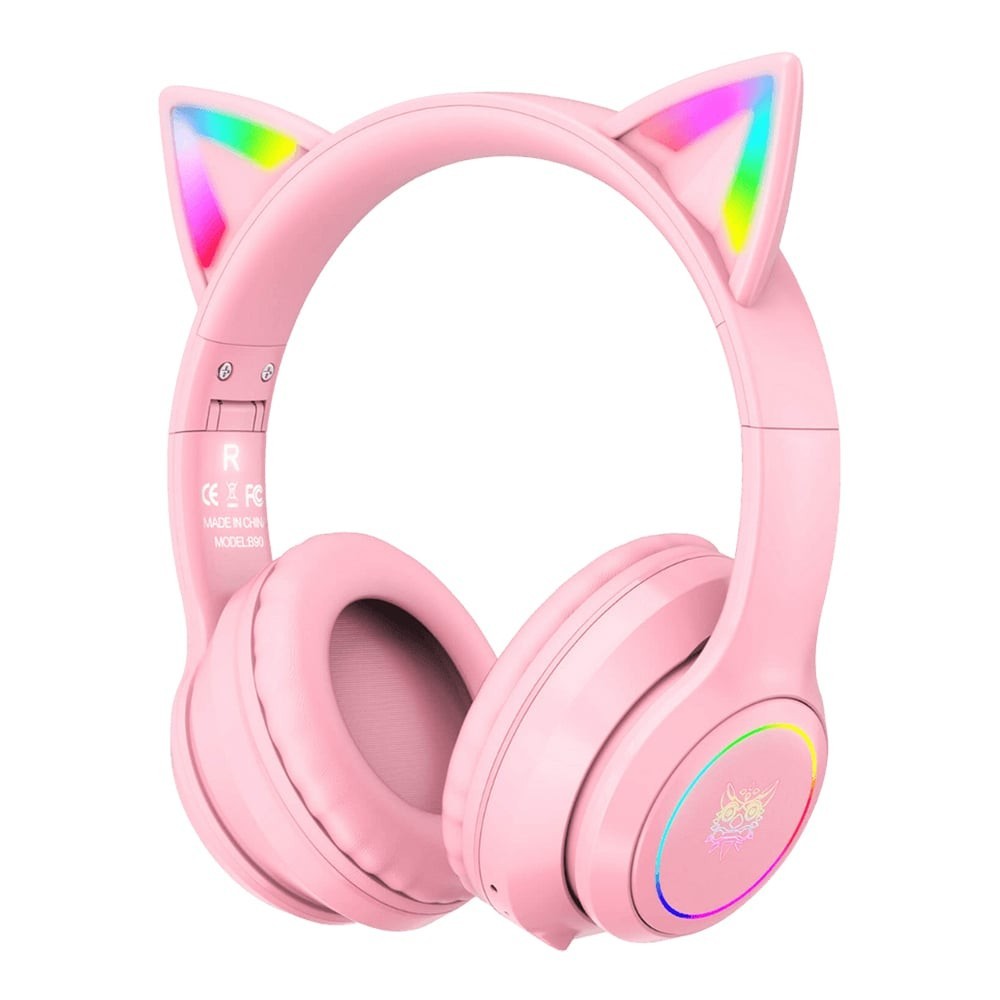 BLUETOOTH HEADSET ONIKUMA B90 RGB CAT EDITION (PINK) | Shopee Thailand