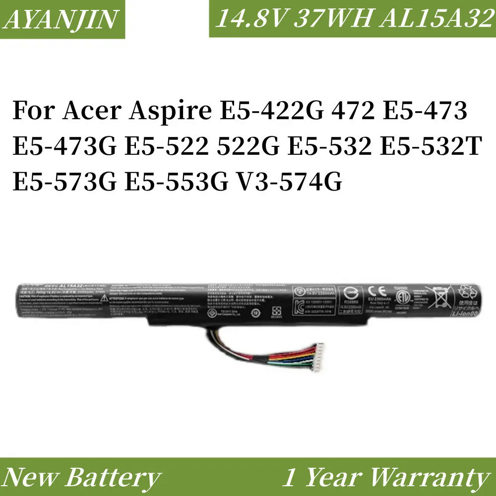 14.8V 37WH AL15A32 Laptop Battery For Acer Aspire E5-422G 472 E5-473 E5 ...