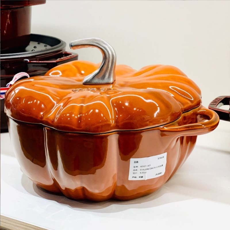 household Enamel Pumpkin Cast Iron Stew Pot Dutch Oven Cookware Sets ...