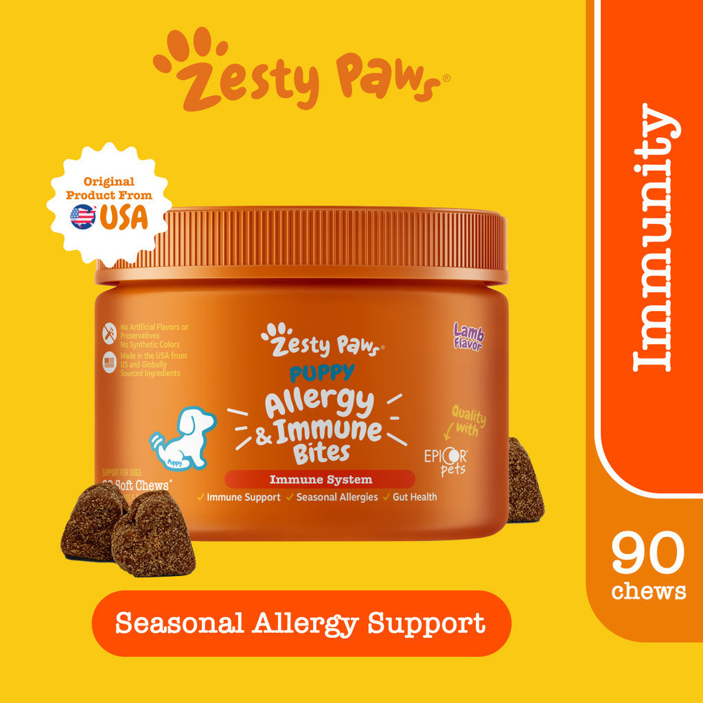 Zesty Paws Puppy Allergy & Immune Bites - เสริมภูมิคุ้มกัน รสแกะ แบบ ...