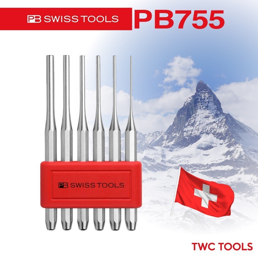 PB Swiss Tools ชุดเหล็กส่ง รุ่น PB 755 pin punch set 6 ชิ้น Swiss Made PB755 | Shopee Thailand