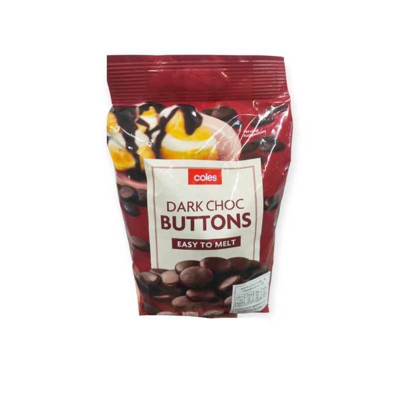 Coles Dark Choc Buttons ช็อคเม็ดกลิ่นวานิลลา โคลส์ 375 กรัม | Shopee ...