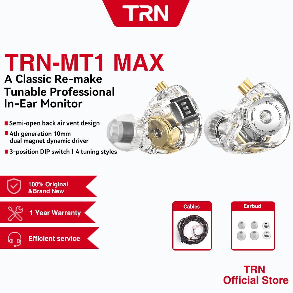 TRN Mt1 Max หูฟังสําหรับเล่นเกมพร้อมไมโครโฟนเสียง Iem ชุดหูฟังแยกเสียง ...