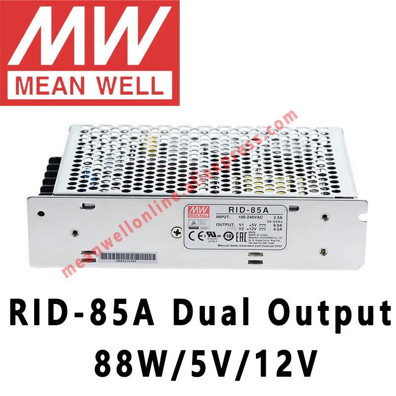 Mean Well RID-85A แหล่งจ่ายไฟสลับเอาต์พุตคู่88W 5V/12V ร้านค้าออนไลน์ Meanwell | Shopee Thailand