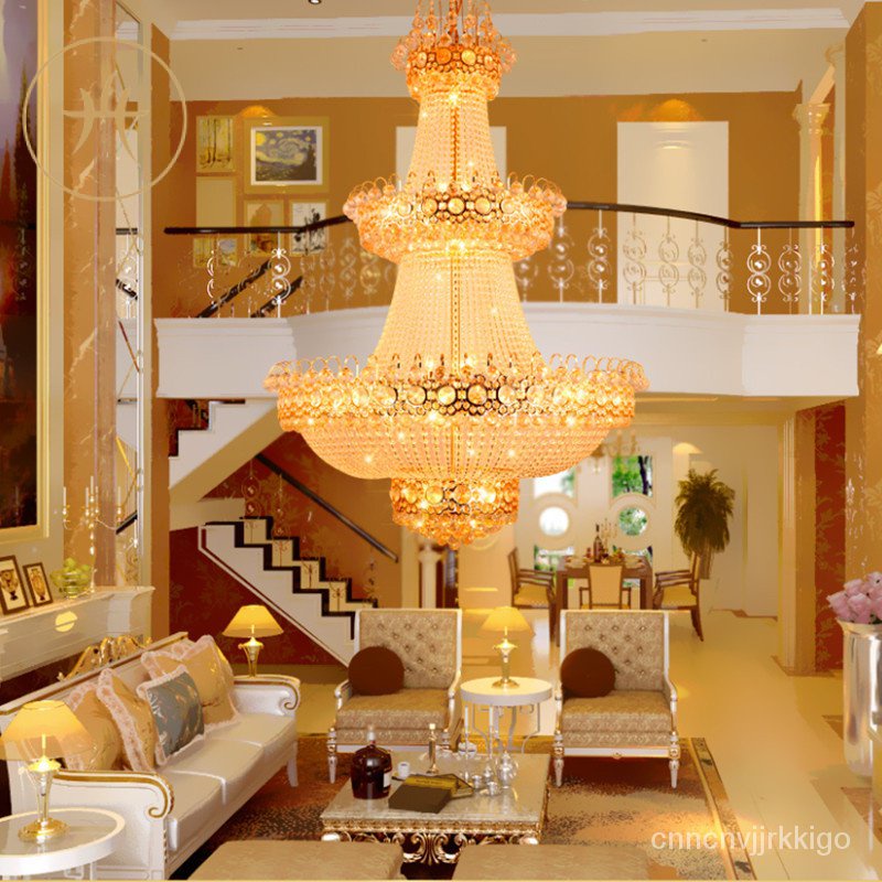 Luxury Golden Candle Crystal Pendant Lamp Hotel Hotel Villa Duplex ...