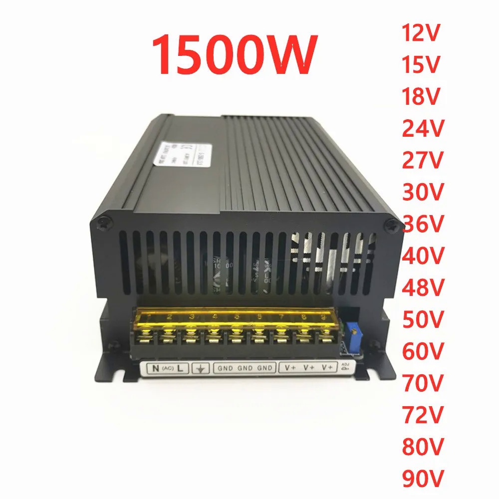 Fonte 1500W Switching Power Supply SMPS AC 220V 110V To DC 12V 15V 24V 36V 48V 50V 60V 72V 80V ...