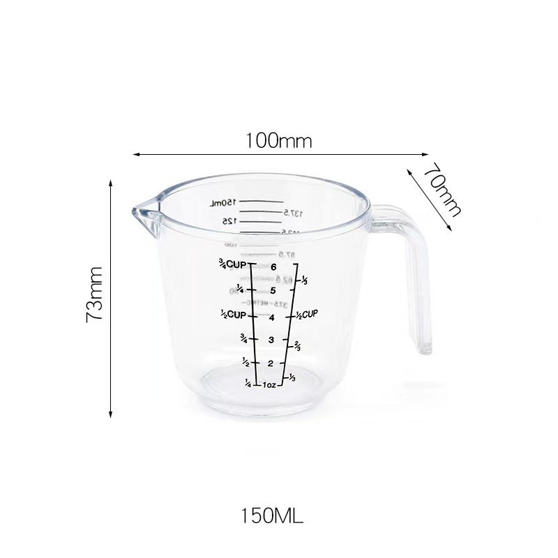 ICE Coffee ถ้วยตวงพลาสติก 3หน่วยตวง(CUP,Oz,ml) 4ขนาด Plastic Measuring ...