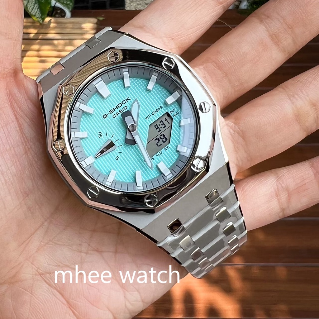 G-Shock Casioak AP Grey & Blue Dial Twotone Steel Special Edition ...