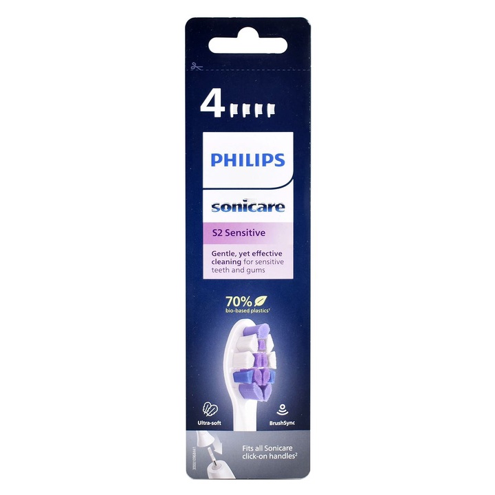 Philips Sonicare S2 Sensitive Soft Sonic Brush Heads HX6054/10 ( 4 Pack ...