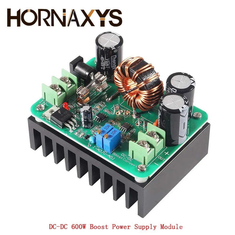 600W Boost โมดูลแหล่งจ่ายไฟ DC-DC Step Up แรงดันไฟฟ้าคงที่10-60V ถึง12 ...