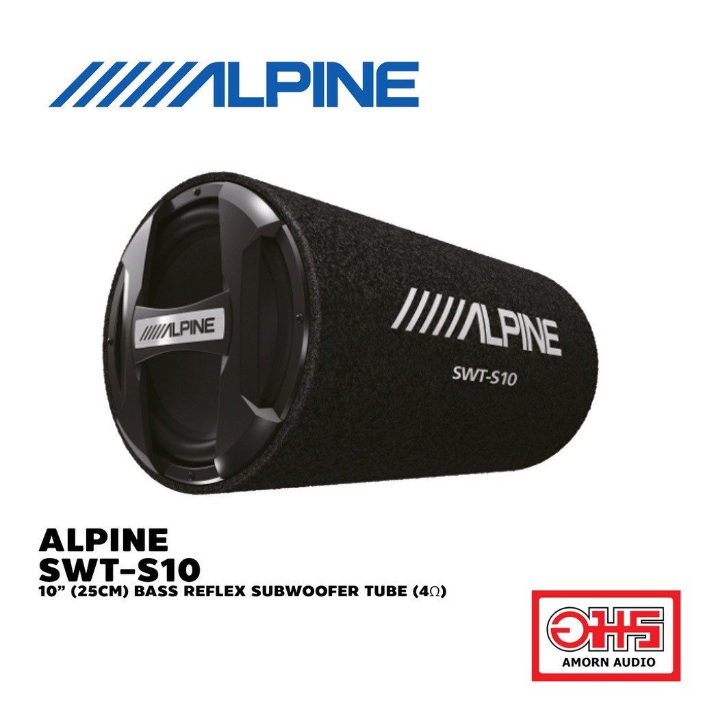 ALPINE SWT-S10 10” (25CM) BASS REFLEX SUBWOOFER TUBE (4Ω) ทีมีกำลัง ...