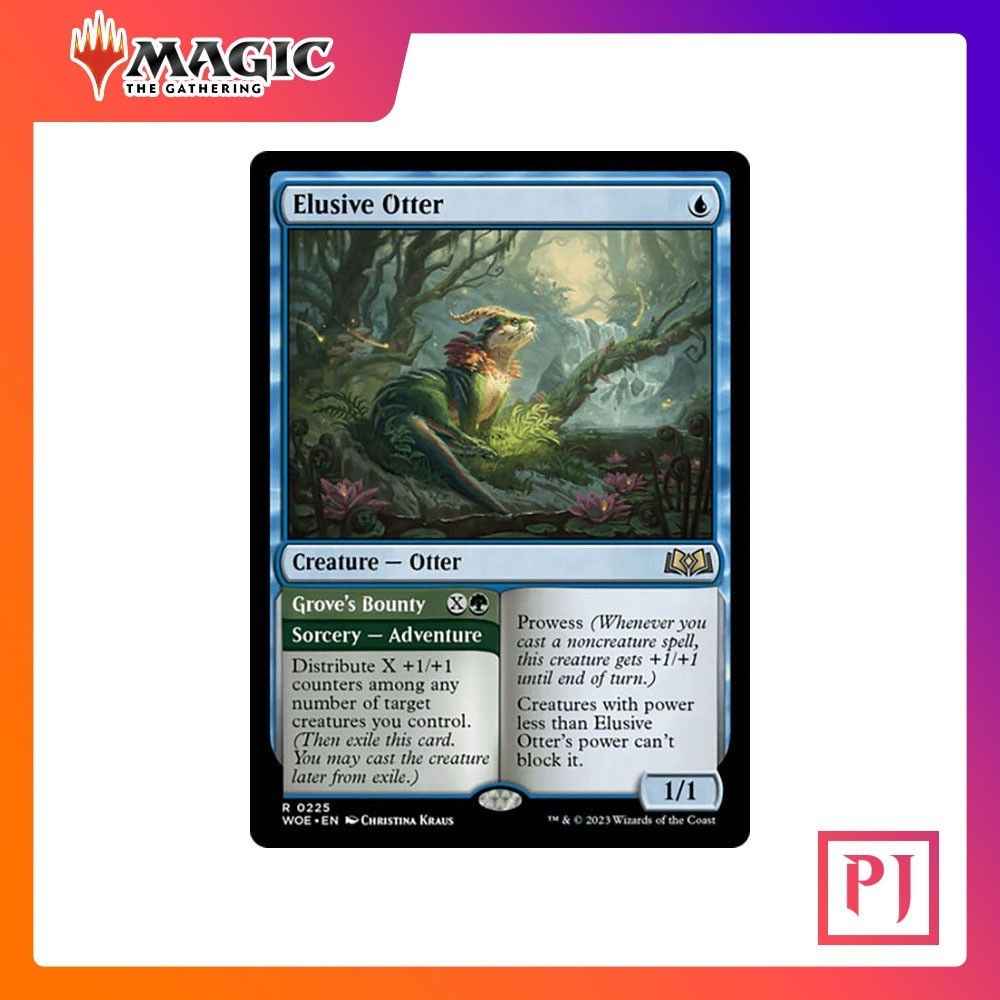 [MTG] Elusive Otter [WOE] [BLUE] [RARE] [NORMAL] [ENG] (การ์ดเมจิค ...