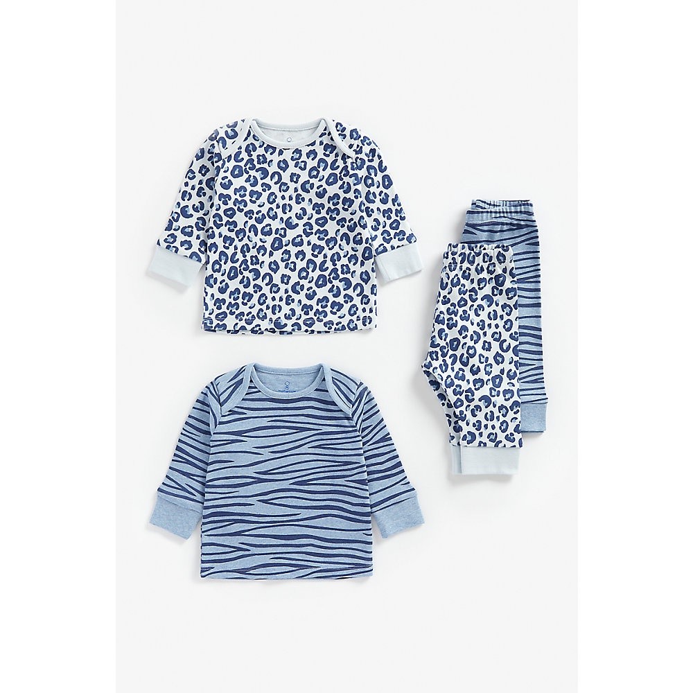 Mothercare blue animal print pyjamas - 2 pack ZA028 ชุดนอนเด็กเล็ก ...