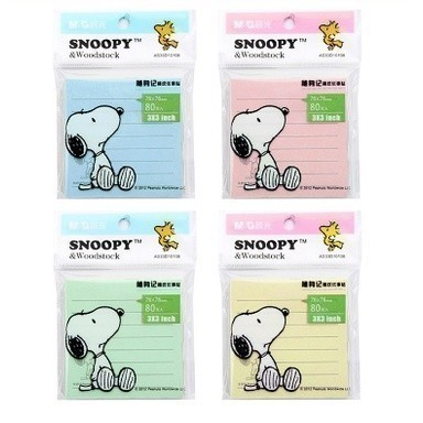 กระดาษโน๊ตกาวในตัว ขนาด 3x3 และ 3x4 นิ้ว M&G ลาย Snoopy จำนวน 80 แผ่น ...