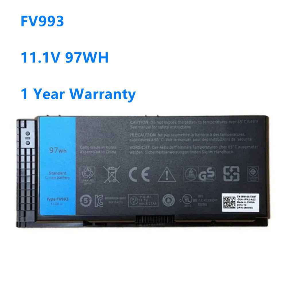 FV993 laptop battery for dell resolution M6600 M6700 M6800 m400 M4600 ...