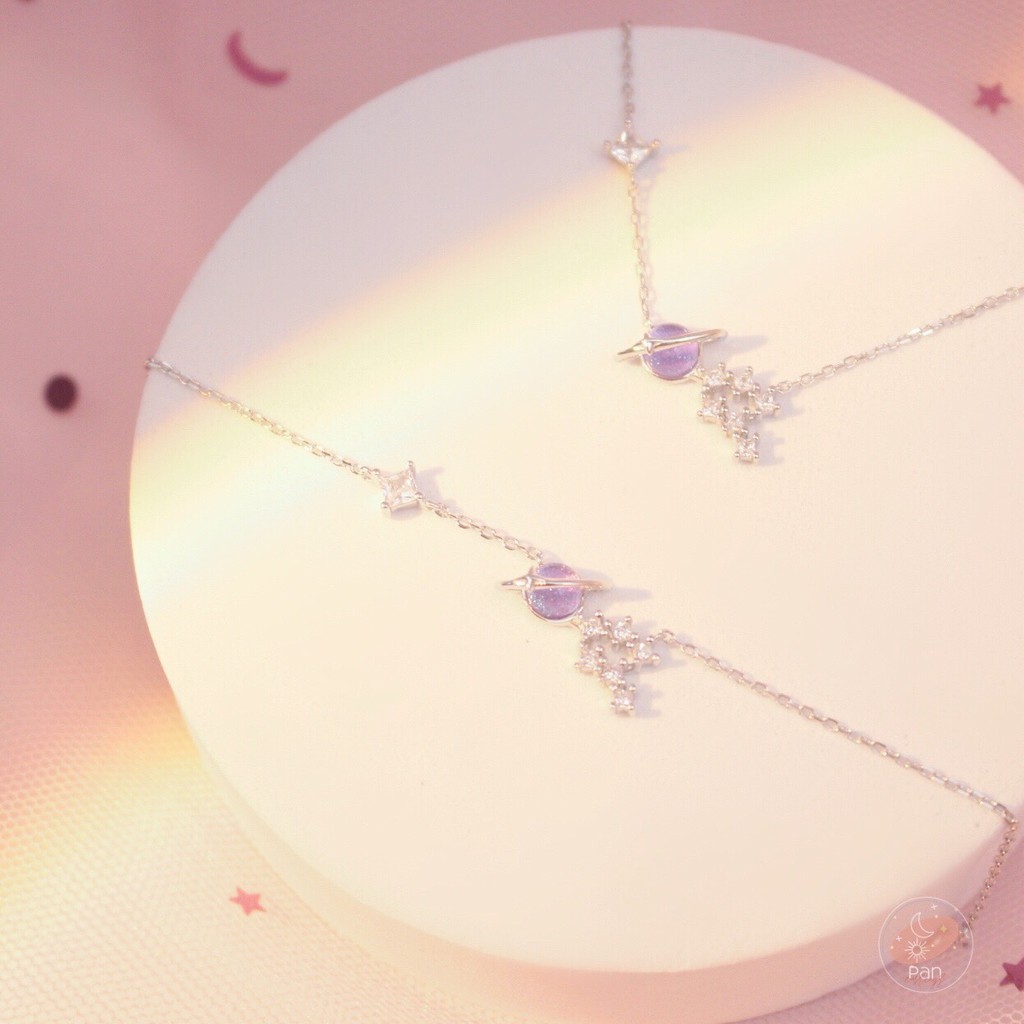 PAN earrings สร้อยคอเงินแท้925 และกำไลเงินแท้925 สร้อยคอดวงดาว จี้ ...