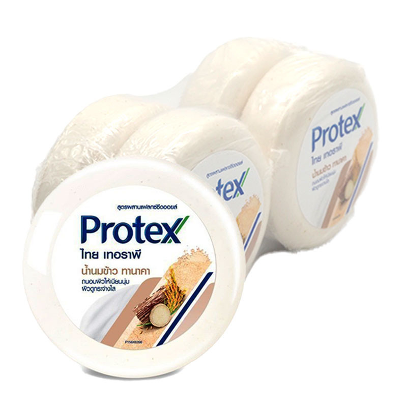 โพรเทคส์ สบู่ไทยเทอราพี น้ำนมข้าวทานาคา 130 ก. x 4 / PROTEX Thai Therapy Rice Milk Tanaka 130 g ...