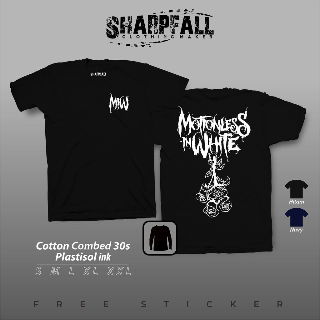 【COD】Fashion BAND DISTRO MOTIONLESS IN WHITE/ MUSIK MIW/ROCK/METAL T ...