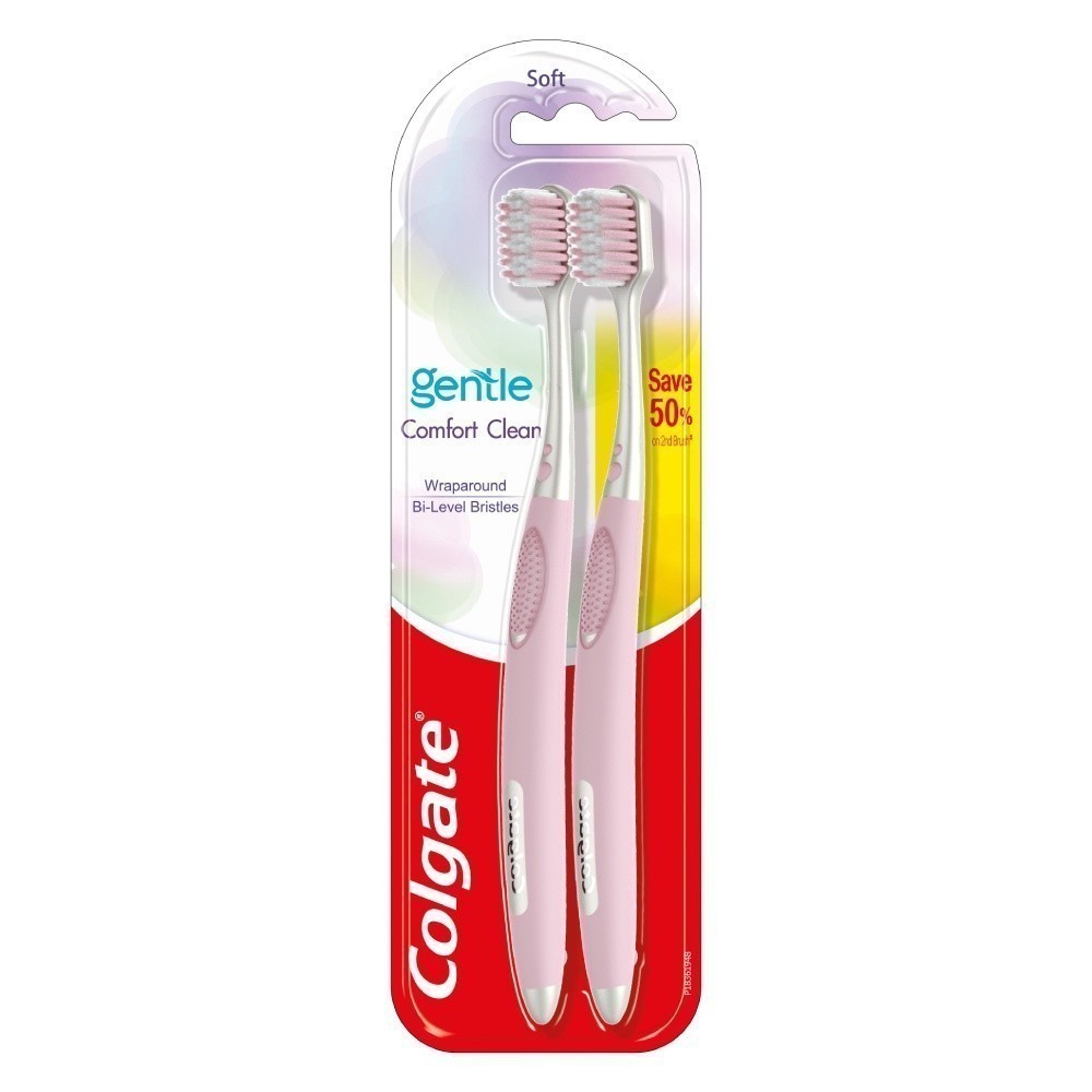 COLGATE Gentle Comfort Clean Toothbrush Pack 2คอลเกต แปรงสีฟัน เจนเทิล ...