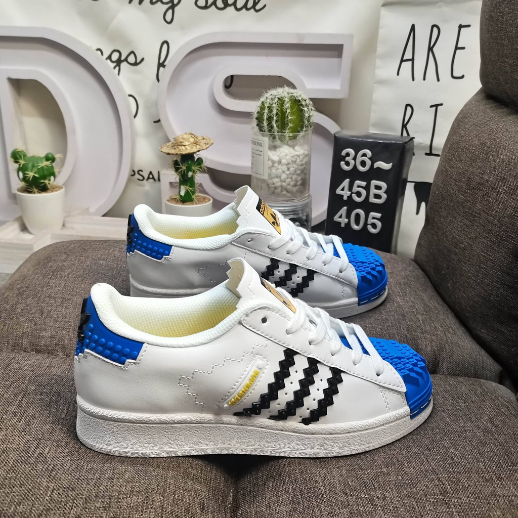 Adidas Clover Originals Superstar Shell Head Classic รองเท้าผ้าใบลําลอง ...